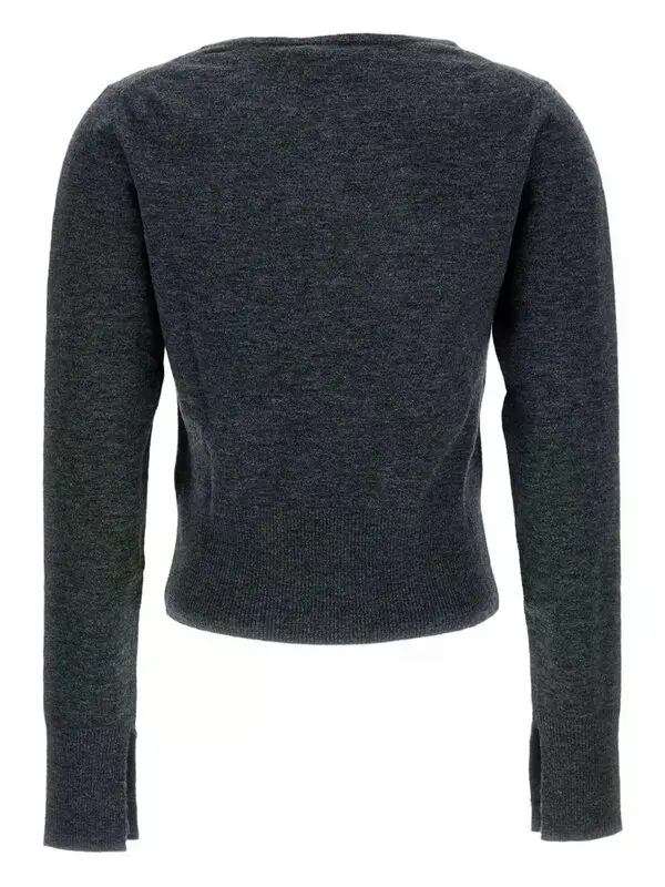Erdem V-neck Embellished Sweater - Grey