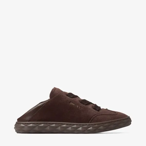 JIMMY CHOO Diamond Light Flex Suede And Leather Trainers - Chocolate
