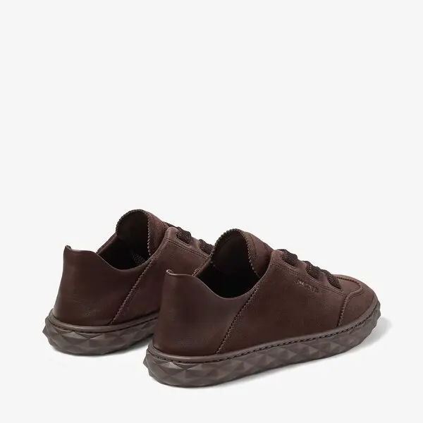 JIMMY CHOO Diamond Light Flex Suede And Leather Trainers - Chocolate