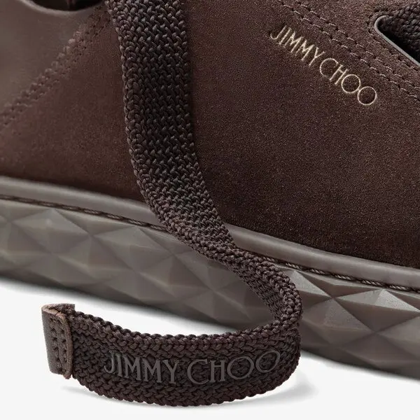 JIMMY CHOO Diamond Light Flex Suede And Leather Trainers - Chocolate