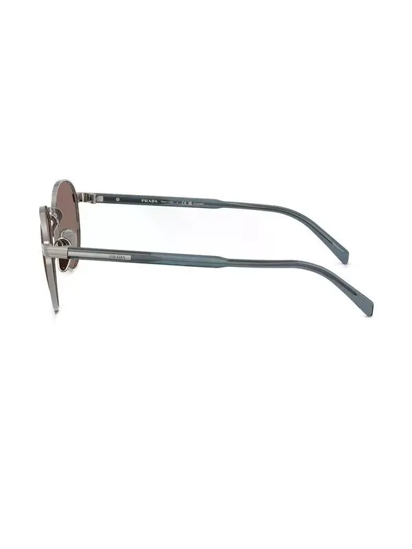 Prada Piombo Round Frame Sunglasses