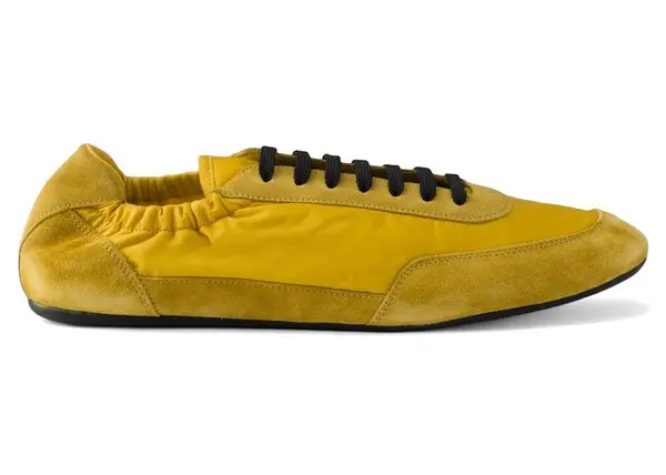 Prada Collapse Sneakers Re-nylon And Suede - Topaz