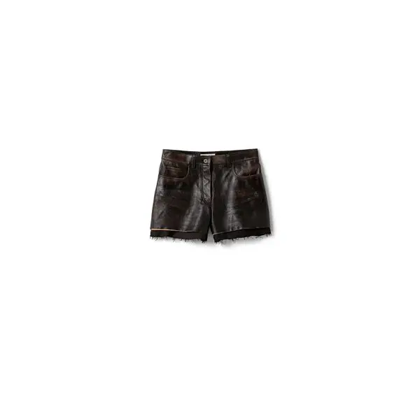 Miu Miu Nappa Leather Regular Fit Shorts
