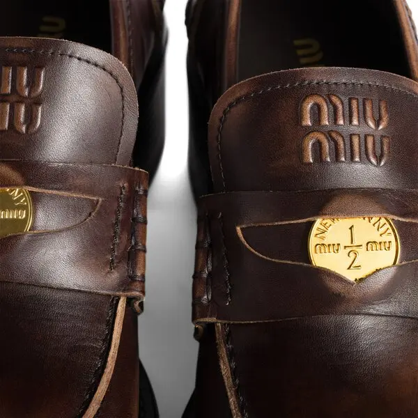 Miu Miu Decò Calf Leather Loafers