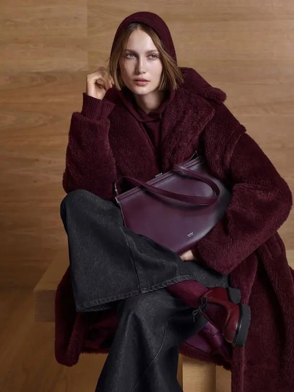 Max Mara Teddy Bear Icon Coat - Cherry | Editorialist