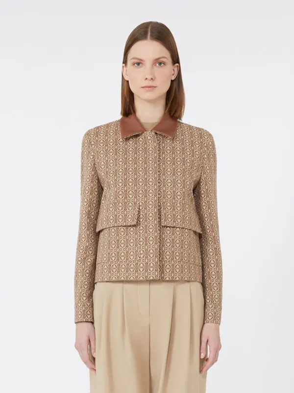 Max Mara Jacquard Boxy Jacket - Camel