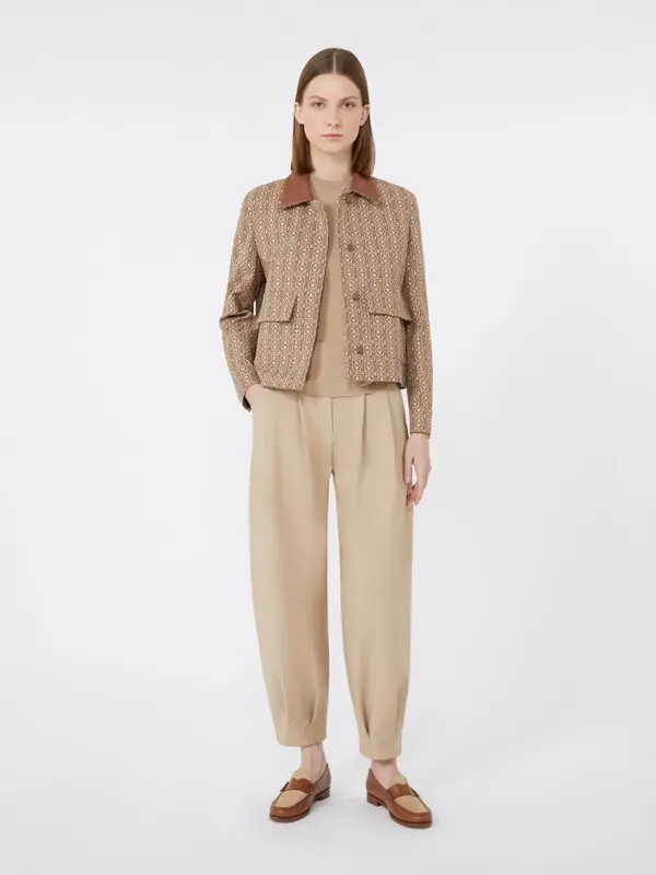 Max Mara Jacquard Boxy Jacket - Camel
