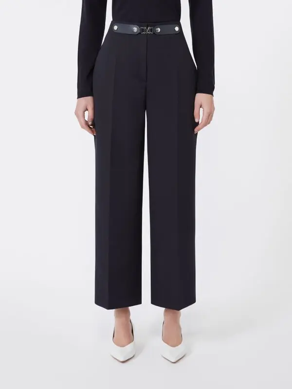 Max Mara Cropped Trousers With Leather Strap