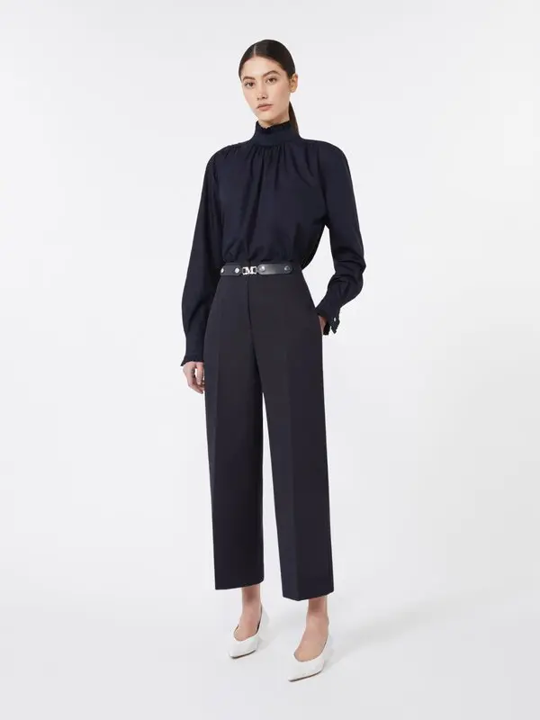 Max Mara Cropped Trousers With Leather Strap