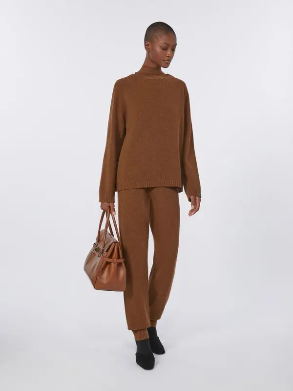 Max Mara Camel Yarn Jogging Trousers