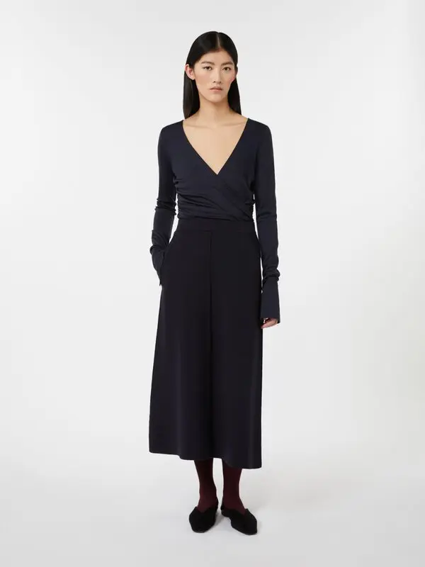 Max Mara A-line Viscose And Wool Skirt