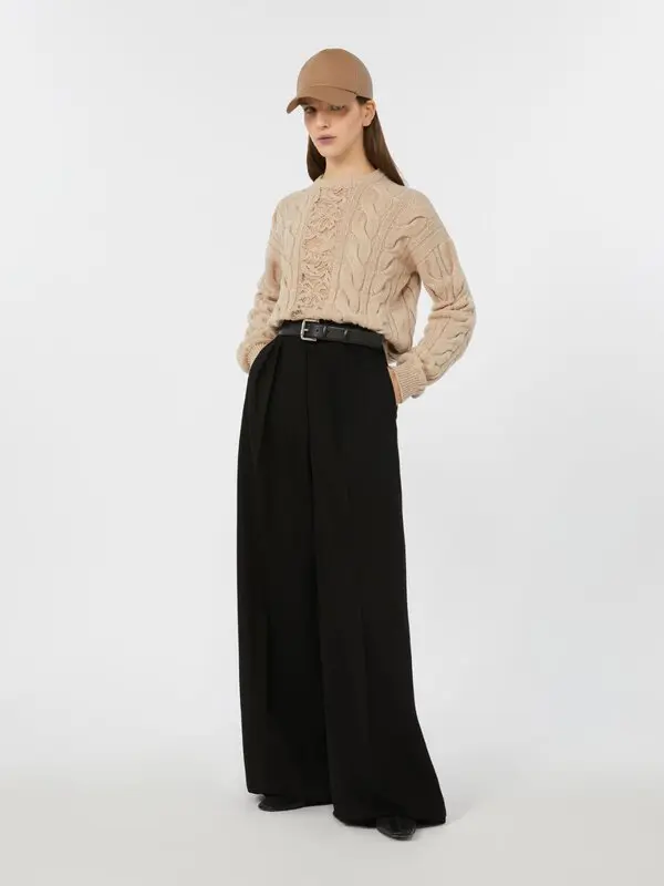 Max Mara Wool And Cashmere Jumper With Lace Insert