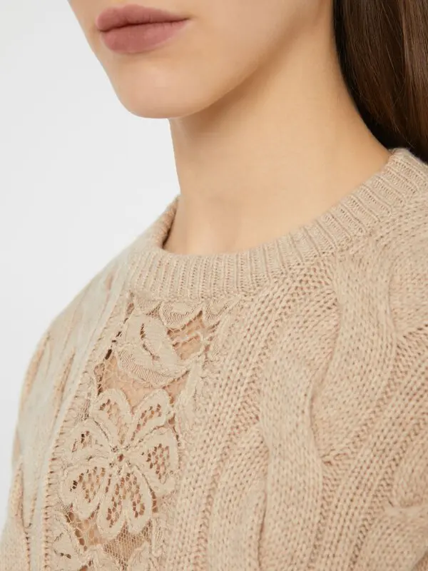 Max Mara Wool And Cashmere Jumper With Lace Insert