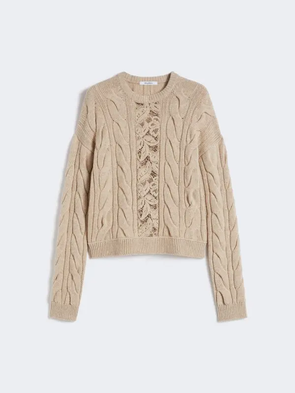 Max Mara Wool And Cashmere Jumper With Lace Insert