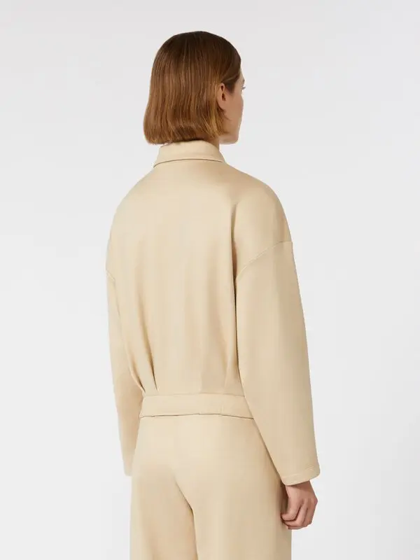 Max Mara Silk And Cotton Cropped Sweatshirt