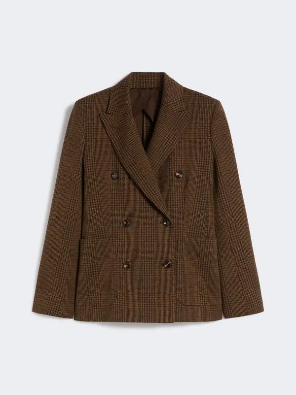Max Mara Patterned Wool Blend Jersey Blazer - Chocolate
