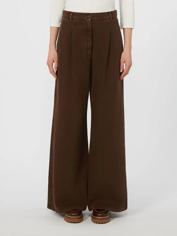 Max Mara Cotton Bull Wide-leg Trousers