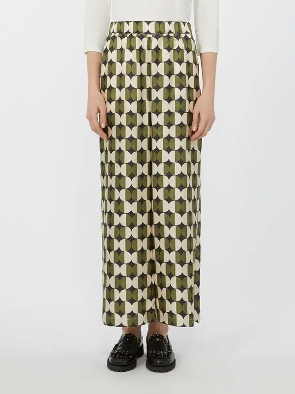Max Mara Printed Silk Twill Trousers