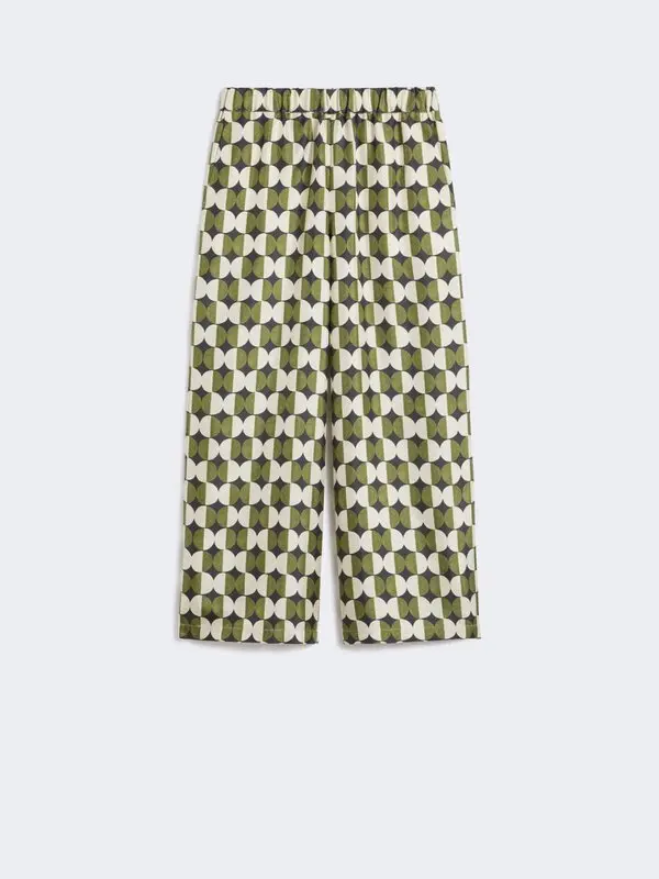 Max Mara Printed Silk Twill Trousers