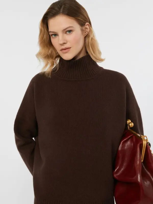 Max Mara Wool Knit Turtleneck Jumper - Chocolate