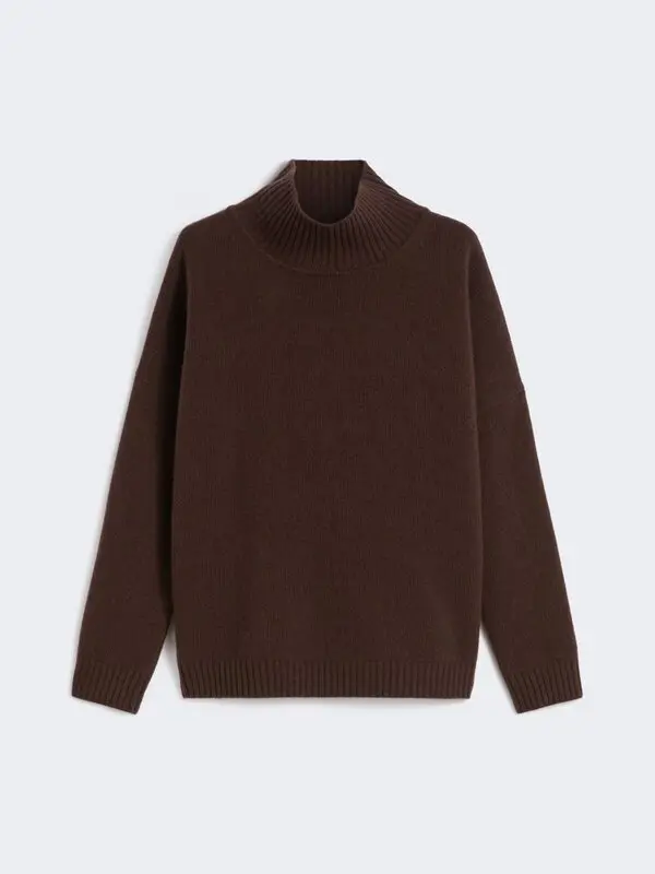 Max Mara Wool Knit Turtleneck Jumper - Chocolate