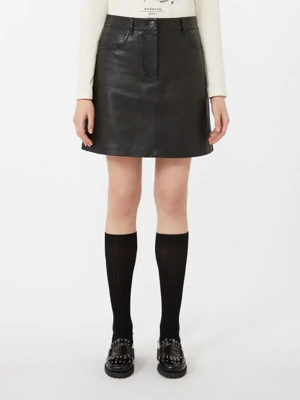 Max Mara Nappa-leather Mini Skirt