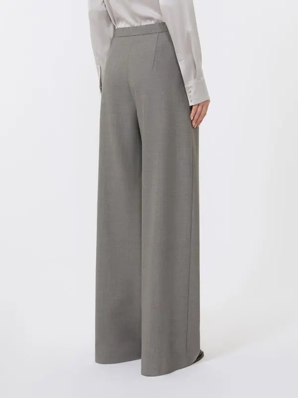 Max Mara Wool Twill Drawstring Trousers - Medium Grey