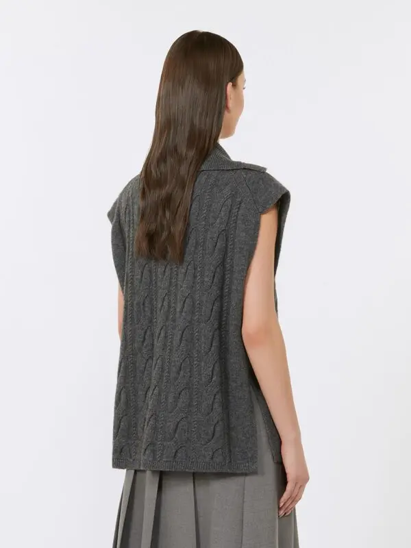 Max Mara Cable-knit Wool And Cashmere Gilet