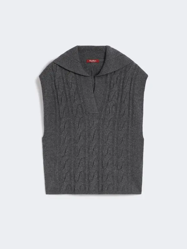 Max Mara Cable-knit Wool And Cashmere Gilet