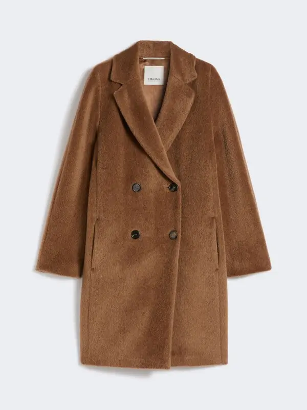 Double-breasted coat in wool and alpaca, camel Weekend Max Mara