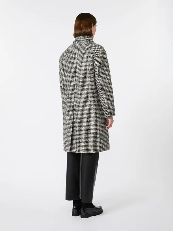 Max Mara Houndstooth Alpaca And Wool Trench Coat