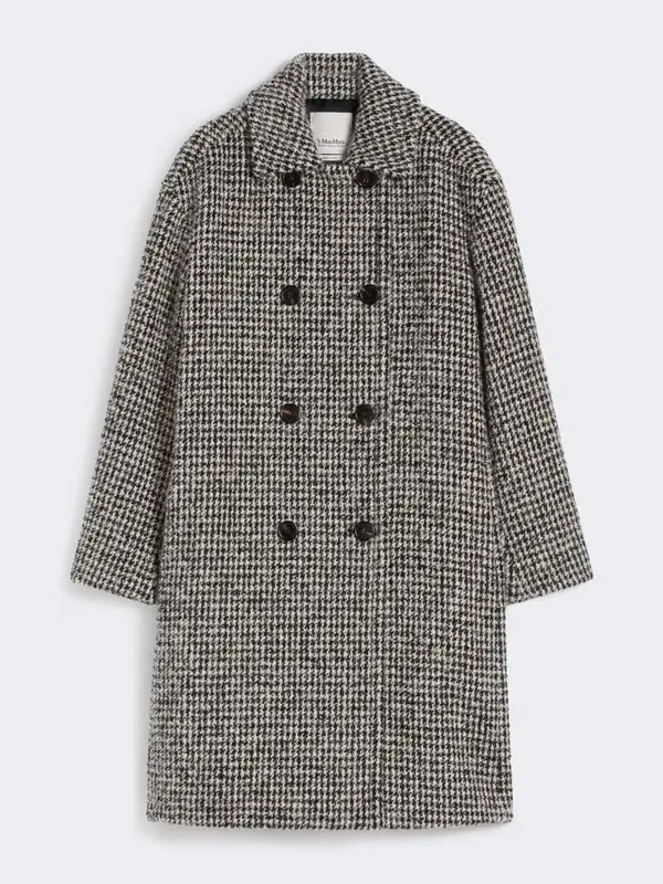 Max Mara Houndstooth Alpaca And Wool Trench Coat