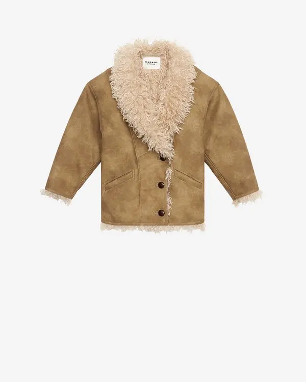 MARANT ETOILE Clea Shearling Coat - Taupe
