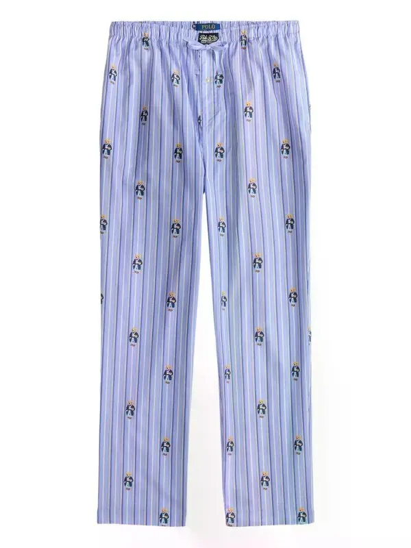 Polo Ralph Lauren Striped Embroidered Cotton Pyjamas - Blue