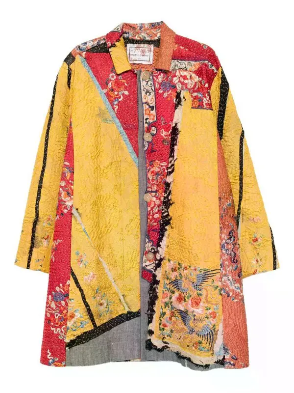 By Walid Silk Coat - Yellow