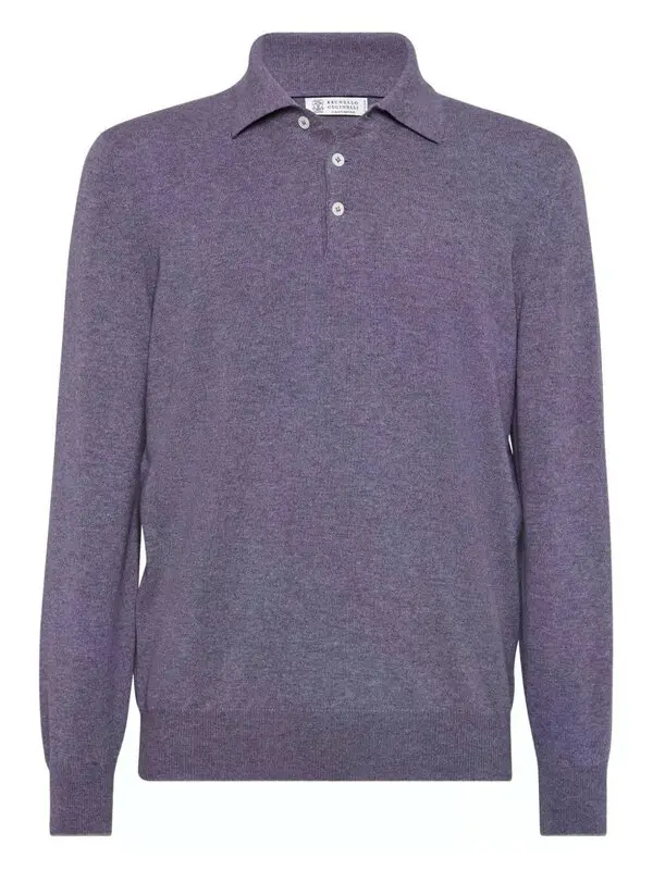 Brunello Cucinelli Cashmere Polo Shirt - Purple