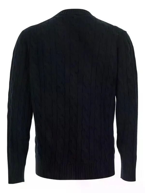 KANGRA Cable-knit Crew-neck Sweater - Black