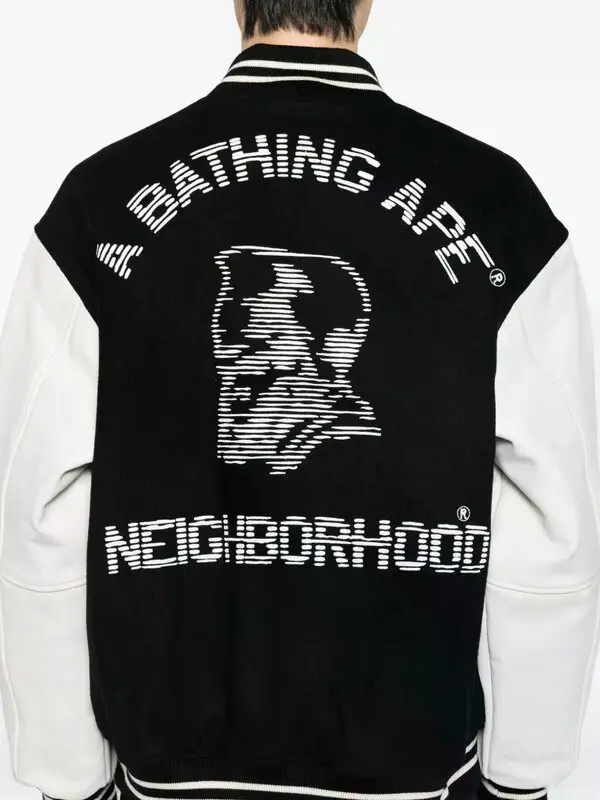 A BATHING APE Logo-embroidered Bomber Jacket