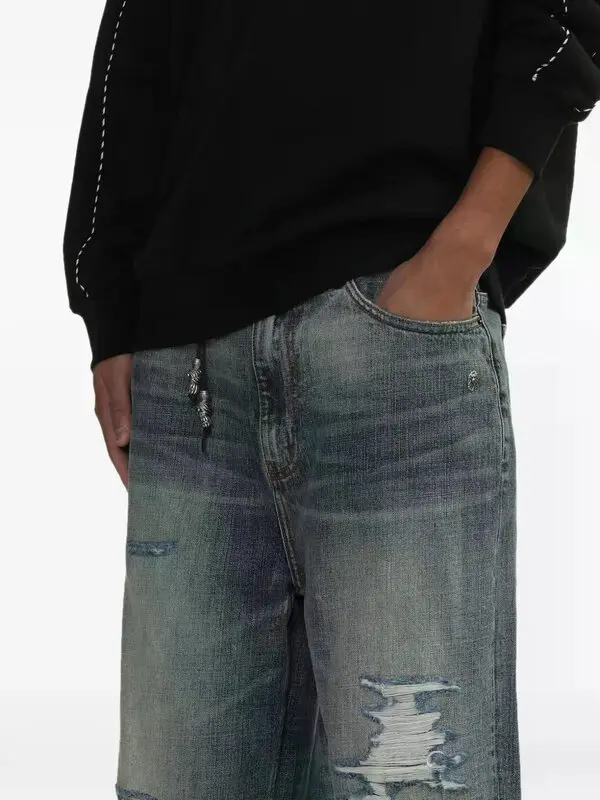 A BATHING APE Distressed Loose-fit Jeans