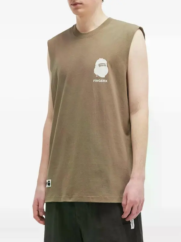 FINGERCROXX Graphic-print Cotton Vest - Brown