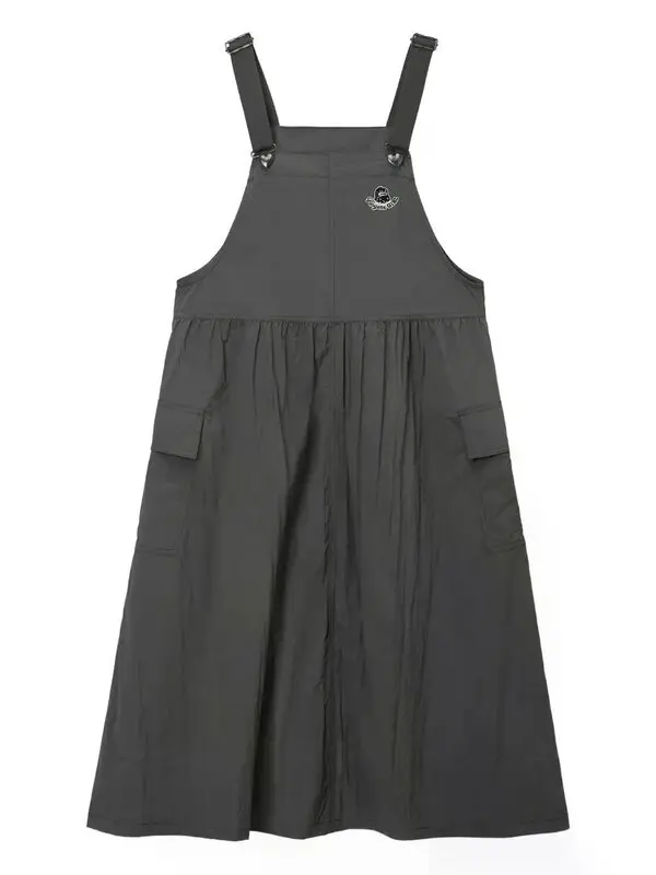 FINGERCROXX Pocket Pinafore Midi Dress - Grey