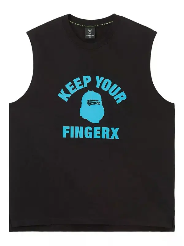 FINGERCROXX Graphic-print Sleeveless Vest - Black