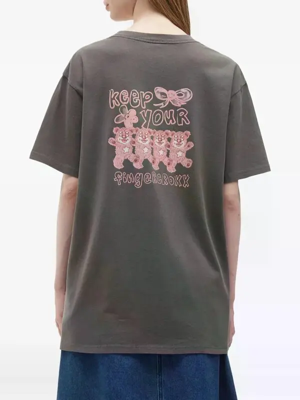 FINGERCROXX Bear-print Cotton T-shirt