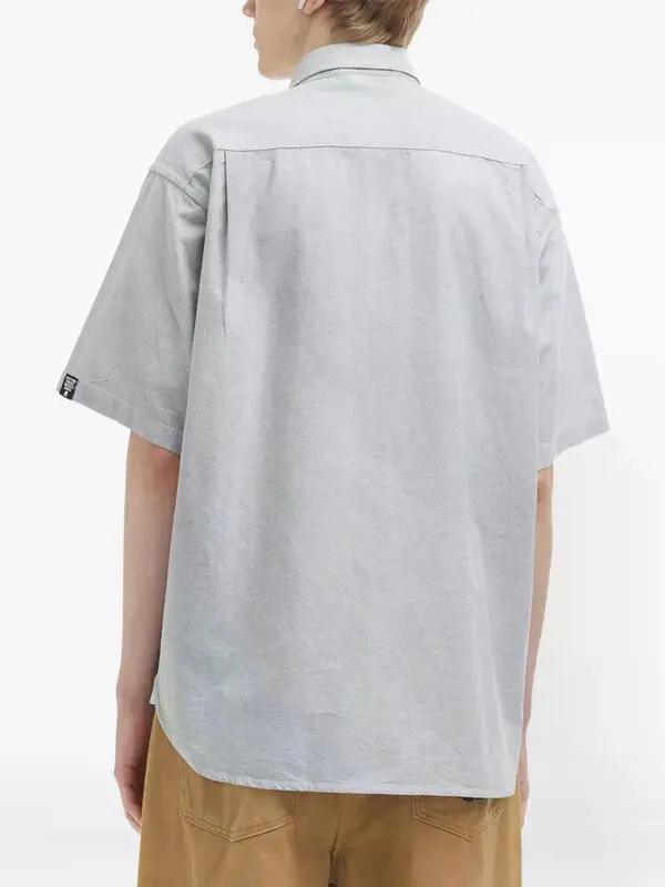 FINGERCROXX Embroidered Short-sleeve Shirt - Grey