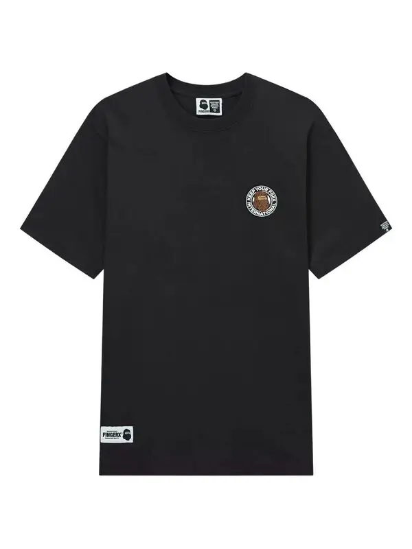 FINGERCROXX Embroidered-logo T-shirt - Black