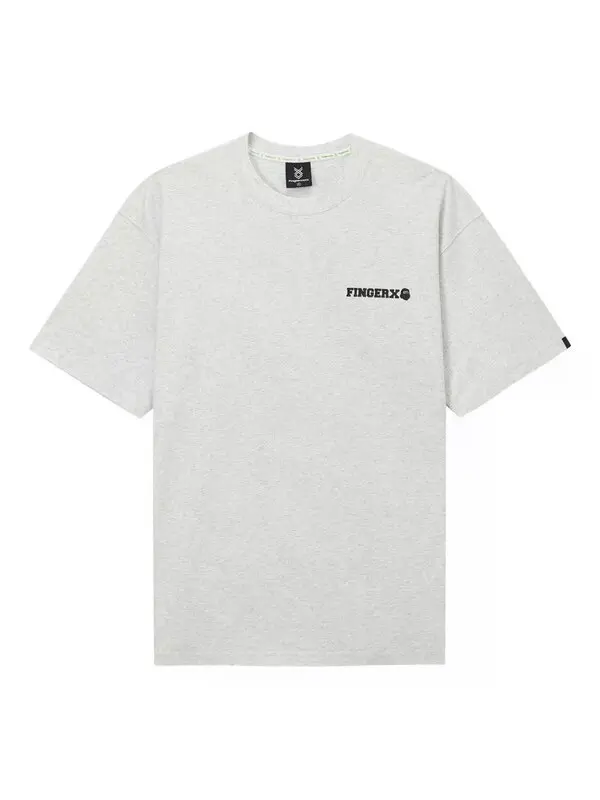 FINGERCROXX Logo-embroidered Cotton T-shirt - Grey