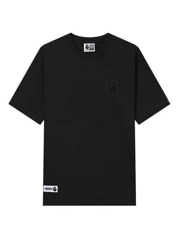 FINGERCROXX Embroidered-logo T-shirt - Black
