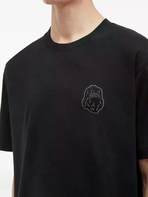 FINGERCROXX Embroidered-logo T-shirt - Black