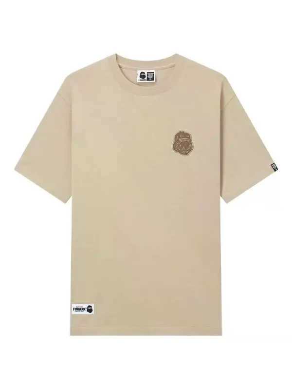 FINGERCROXX Embroidered-patch T-shirt - Neutrals