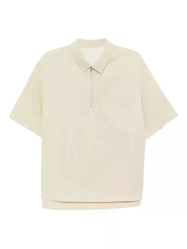 CROQUIS Loose Short Sleeve Shirt - Neutrals